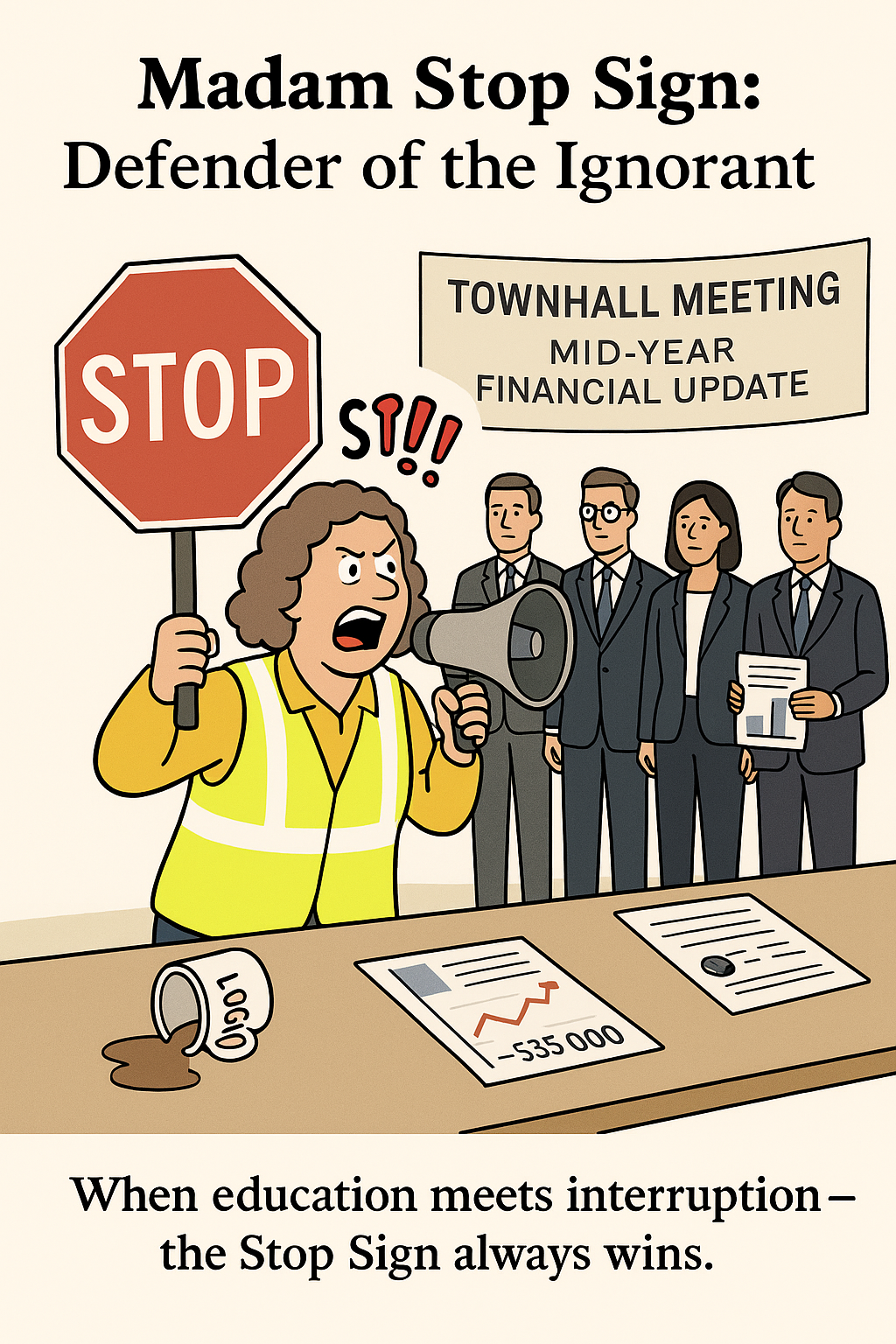 🧠 Madam Stop Sign: The Woman Who Knew One Word – Condo Chronicles